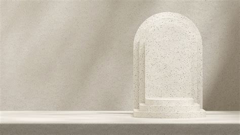 3d 렌더링 모형 템플릿 흰색과 테라조 질감 연단 초상화와 회색흰색 아치 배경 0명에 대한 스톡 사진 및 기타 이미지 0명 3차원 형태 강단 Istock