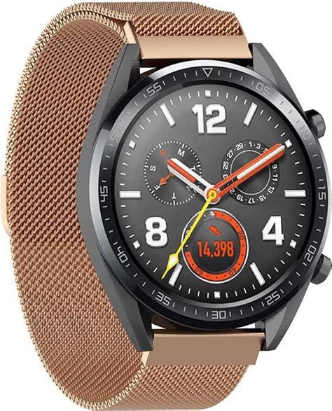 Milanees Smartwatch bandje Geschikt voor Huawei Watch GT Milanese band rosé goud bol