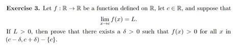 solved exercise 3 let f r r be function defined on r let c € r