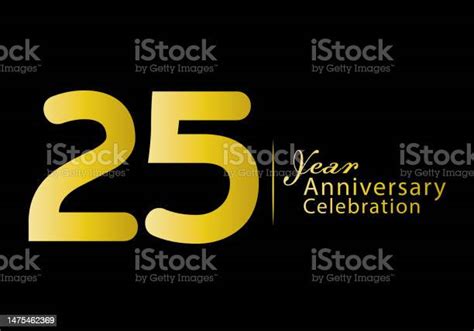 25 주년 기념 축하 로고 타입 골드 컬러 벡터 25 번째 생일 로고 25 숫자 기념일 배너 초대 카드 및 포스터에 대 한
