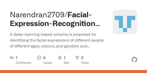 GitHub Narendran Facial Expression Recognition Using Deep Convolutional Neural Network A