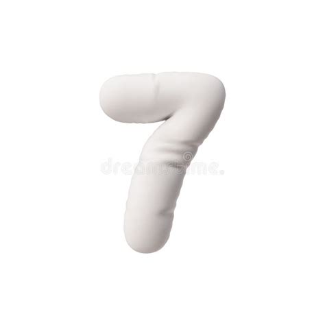 realistic 3d volume white inflated balloon number seven vector numeric