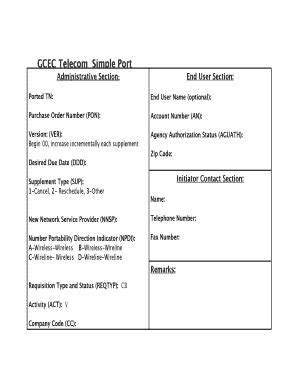 Fillable Online Gcec Telecom Form Fax Email Print PdfFiller
