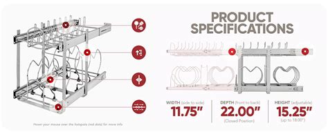 Amazon Com Rev A Shelf 2 Tier Kitchen Cabinet Pullout 11 75 Cabinet Organizer For Pots Pans