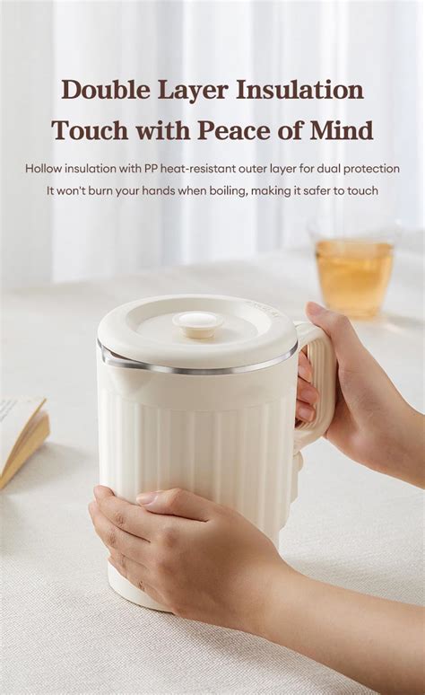 Electric Kettle Foldable Mini Portable Double Inner Tank 316 Stainless