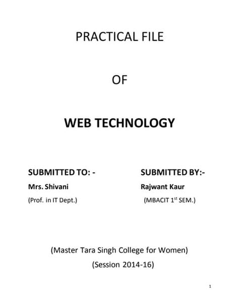 Html Practicals Pdf