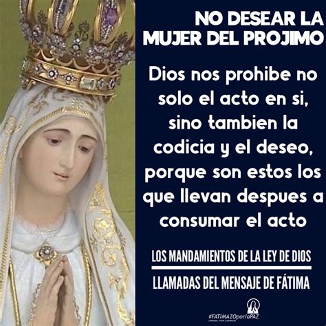 No Desear La Mujer Del Prójimo Fatimazo Por La Paz