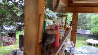 No Panties And Panties Rainy Day Barbeque Party With Leon Lambert Girls Before Miniskirt Try On