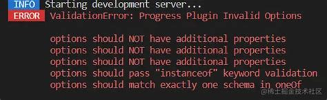 【前端错题集】 error validationerror progress plugin invalid options 掘金