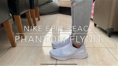 Nike Epic React Phantom Flyknit Triple White Quick On Feet Youtube