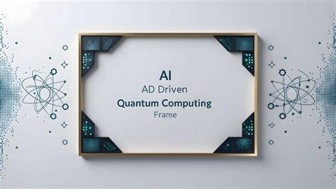 3d ai driven quantum computing frame concept as a minimalistic border frame with quantum