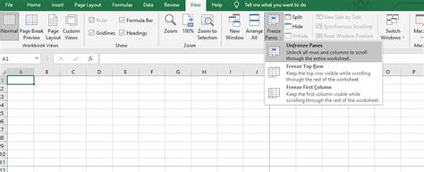 How To Freeze A Row In Excel