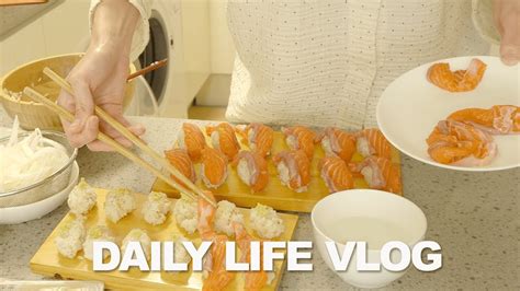 Sub 월남쌈부터 연어초밥까지 해먹는 자취생 브이로그계란카레두부김치새우전호박전요리 브이로그자취 브이로그일상 브이로그what I Eat Youtube