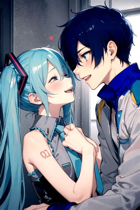 Hatsune Miku And Kaito Kiss