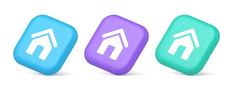 premium vector main internet page button homepage house with roof