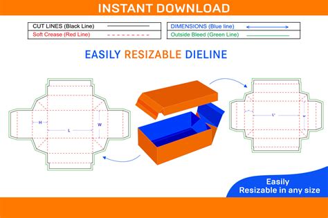 Corrugated Standard Shipping Box Without Glue Foldable Box Dieline Template Box Dieline And 3d