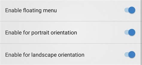 how to enable disable the floating menu and the floating icon