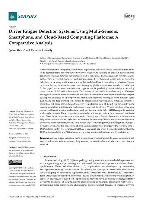 Pdf Driver Fatigue Detection Systems Using Multi Sensors Smartphone