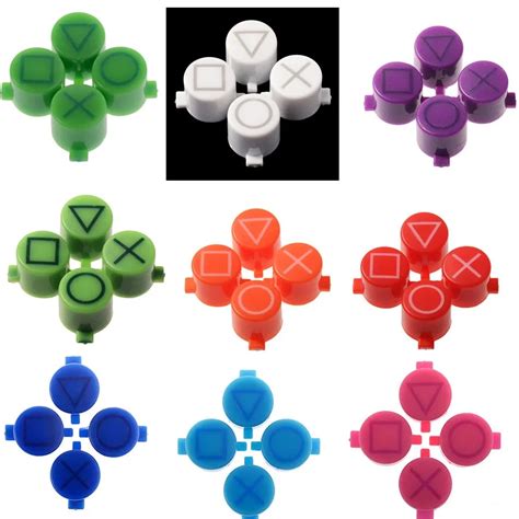 Solid Matte White Button With Symbol Circle Square Triangle X Buttons For Ps4 Wireless