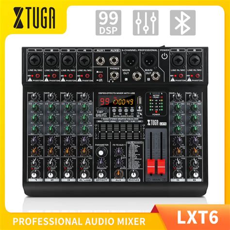 Xtuga เครื่องผสมเสียงระดับมืออาชีพอเนกประสงค์6ช่องดีเจมิกเซอร์ Lxt6