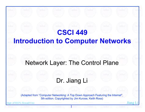 Network Ctrl Computer Networking Class Dept Of EECS Howard Univ Jiang Li CSCI Studocu