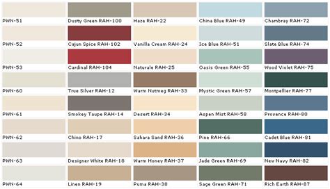 Behr Paint Color Chart Exterior