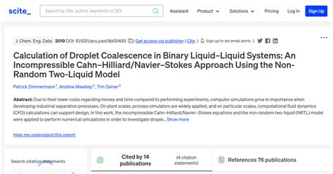 Calculation Of Droplet Coalescence In Binary Liquidliquid Systems An Incompressible Cahn