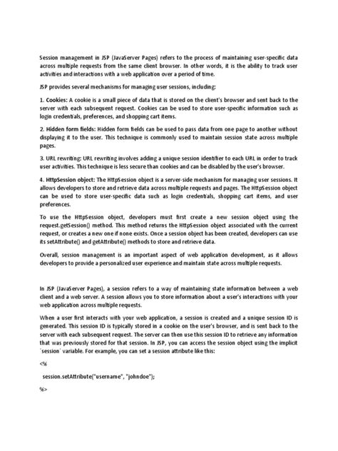 Session Management In Jsp Pdf