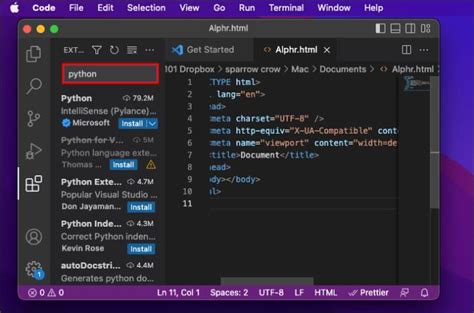 Cómo cambiar el intérprete de Python en VS Code