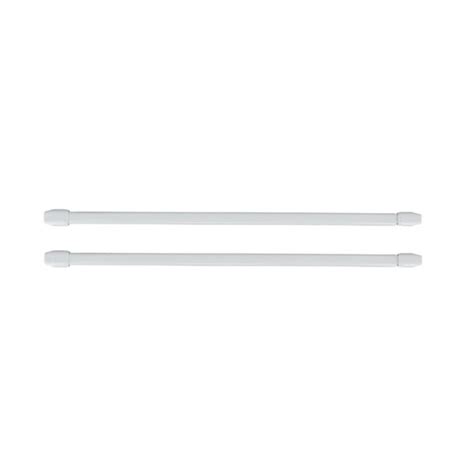 Bundle 2 White Cafe Curtain Rods 12 To 16 And 4 Self Adhesive Hooks