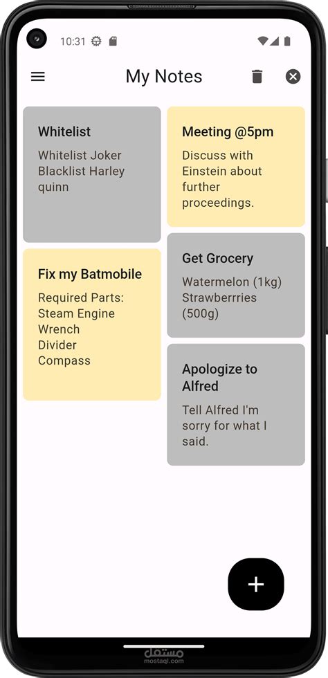 Flutter Note taking app مستقل