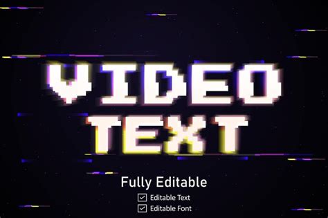 Premium Vector Futuristic Glitch Text Effect For Video Game Text For