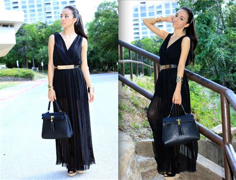 Black Pleated Maxi Dress