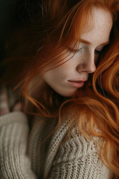Premium Photo Radiant Redhead Ethereal Natural Light Portrait