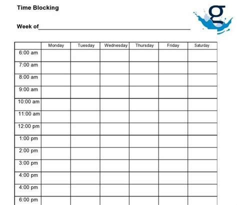 Free Time Blocking Templates Weekly Daily And Monthly Schedule