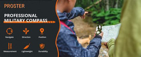 Proster Ip54 Hiking Compass With Sighting Clinometer Professional Mili