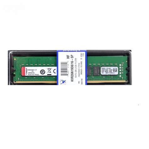 رم دسکتاپ Ddr4 تک کاناله 2666 مگاهرتز Cl19 کینگستون مدل Kvr26n19d8 16 ظرفیت 16 گیگابایت