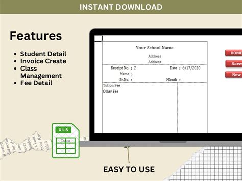 School Management Software Excel Etsy