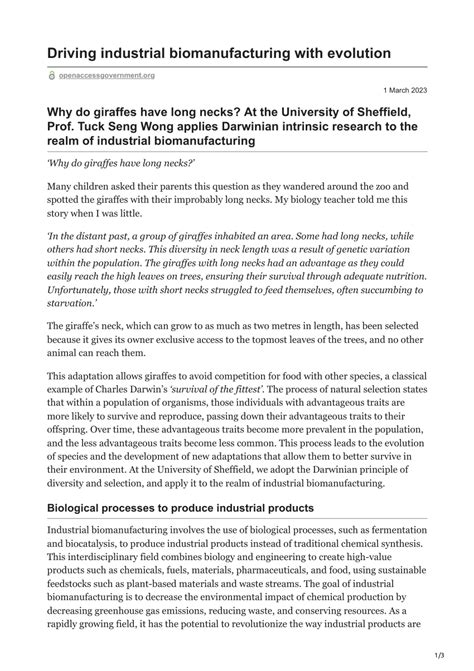 Pdf Driving Industrial Biomanufacturing With Evolution