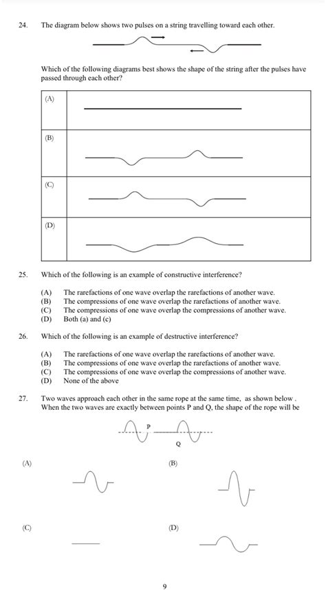 solved 24 the diagram below shows two pulses on a string travelling