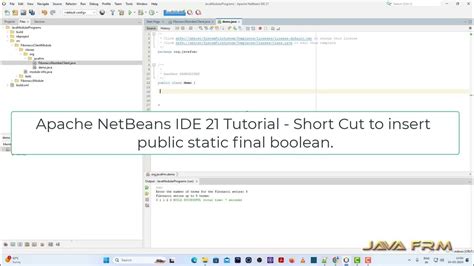 apache netbeans ide 21 tutorial short cut to insert public static