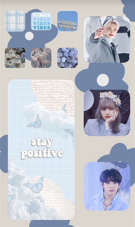 Blue Aesthetic Kpopandpositive Wallpaper Positive Wallpapers Iphone