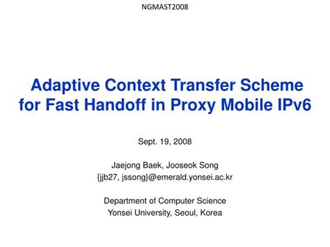 Ppt Adaptive Context Transfer Scheme For Fast Handoff In Proxy Mobile Ipv6 Powerpoint