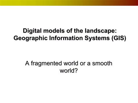 Gis And Spatial Modelling Pptx