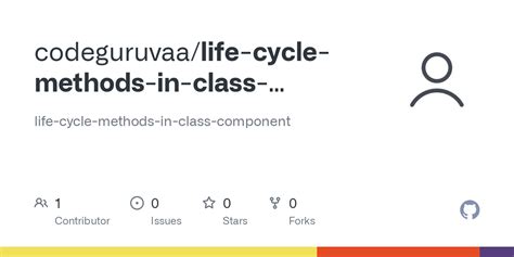 GitHub Codeguruvaa Life Cycle Methods In Class Component Life Cycle Methods In Class Component