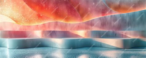 Abstract Digital Art Piece With Flowing Soft Shapes And Vibrant Colors Premium Ai Generated Image