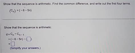 Solved Show That The Sequence Is Arithmetic Find The Common