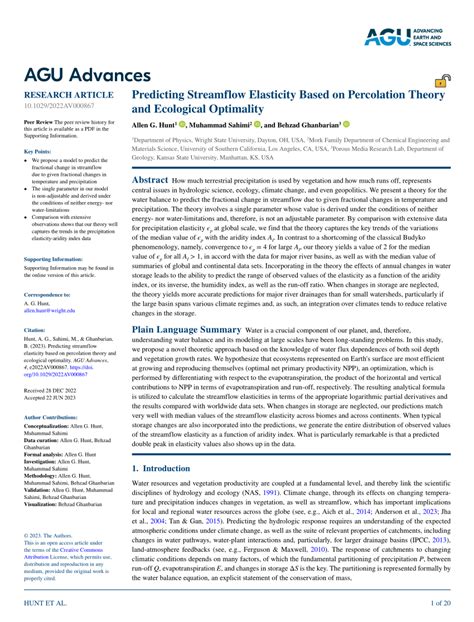 pdf predicting streamflow elasticity based on percolation theory and