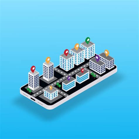 Premium Vector Vector Isometric Maps And Navigation Online Mobile