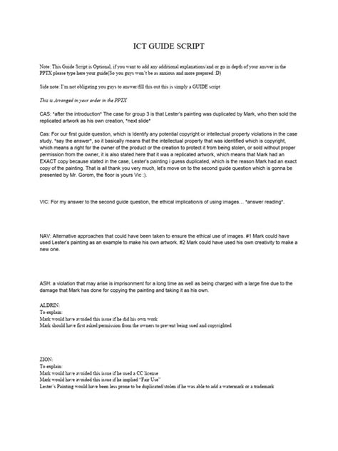 Ict Guide Script Pdf